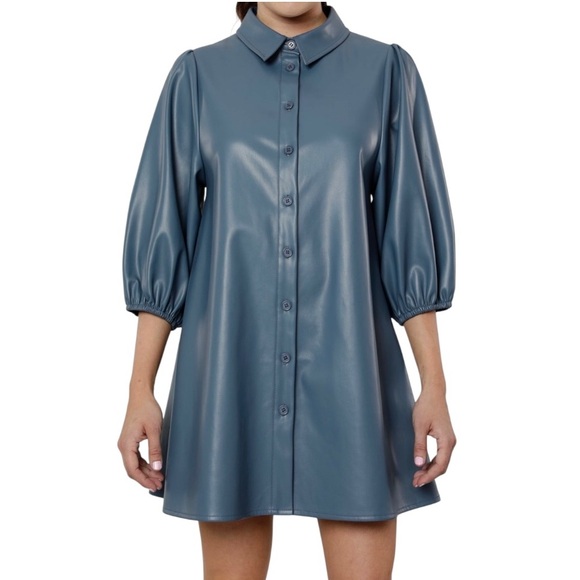 Dolce Cabo | Dresses | New Dolce Cabo Blue Gray Classic Faux Leather ...